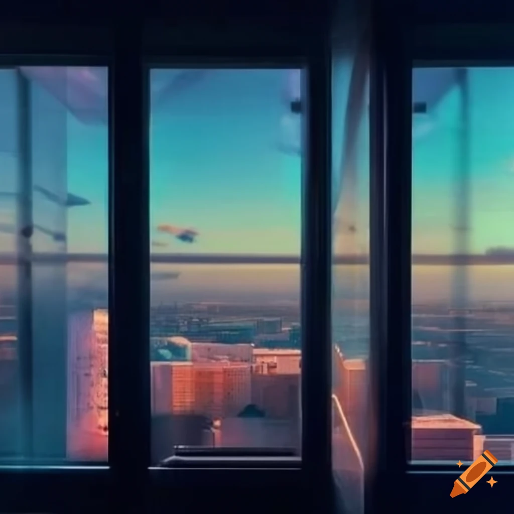 Weirdcore dreamcore aesthetic liminal skyscraper through a window on ...