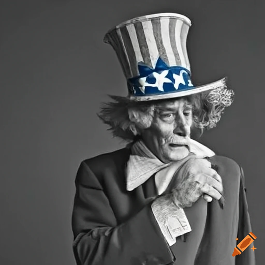 Uncle sam mascot with marijuana hat promoting health on Craiyon