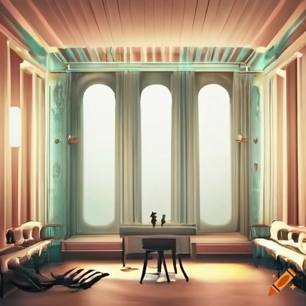 High gradation interior room on Craiyon