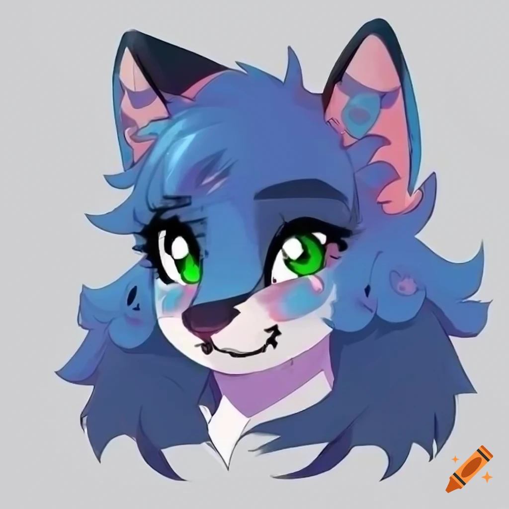 Cute fursona in a toony and anime style on Craiyon