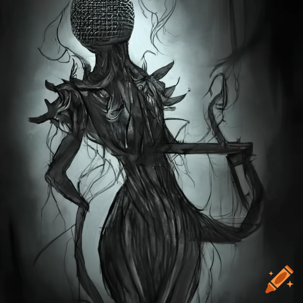 Creative illustration of a microphone demon on Craiyon