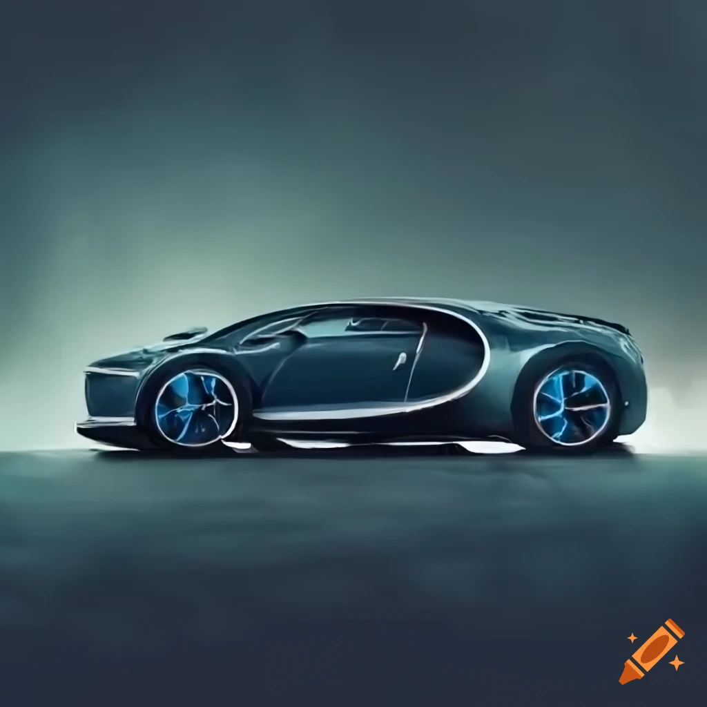 Ghost riding in a bugatti chiron on Craiyon