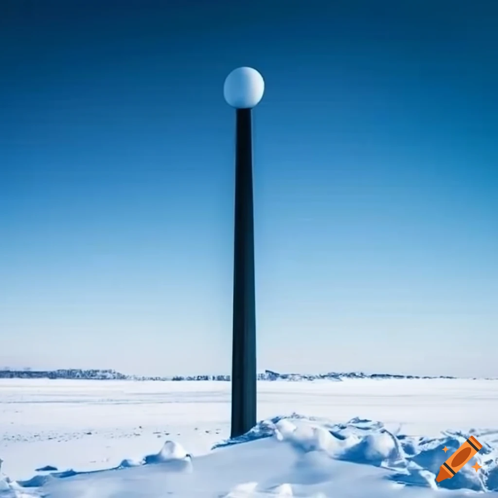 Futuristic pole in a white winter outdoor setting on Craiyon