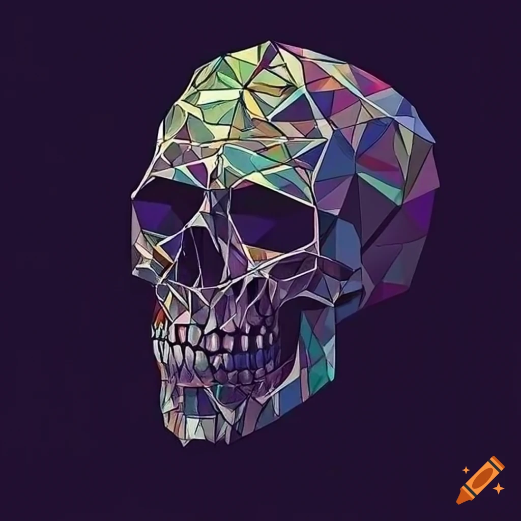 Modern geometric skull design with minimalist details on Craiyon