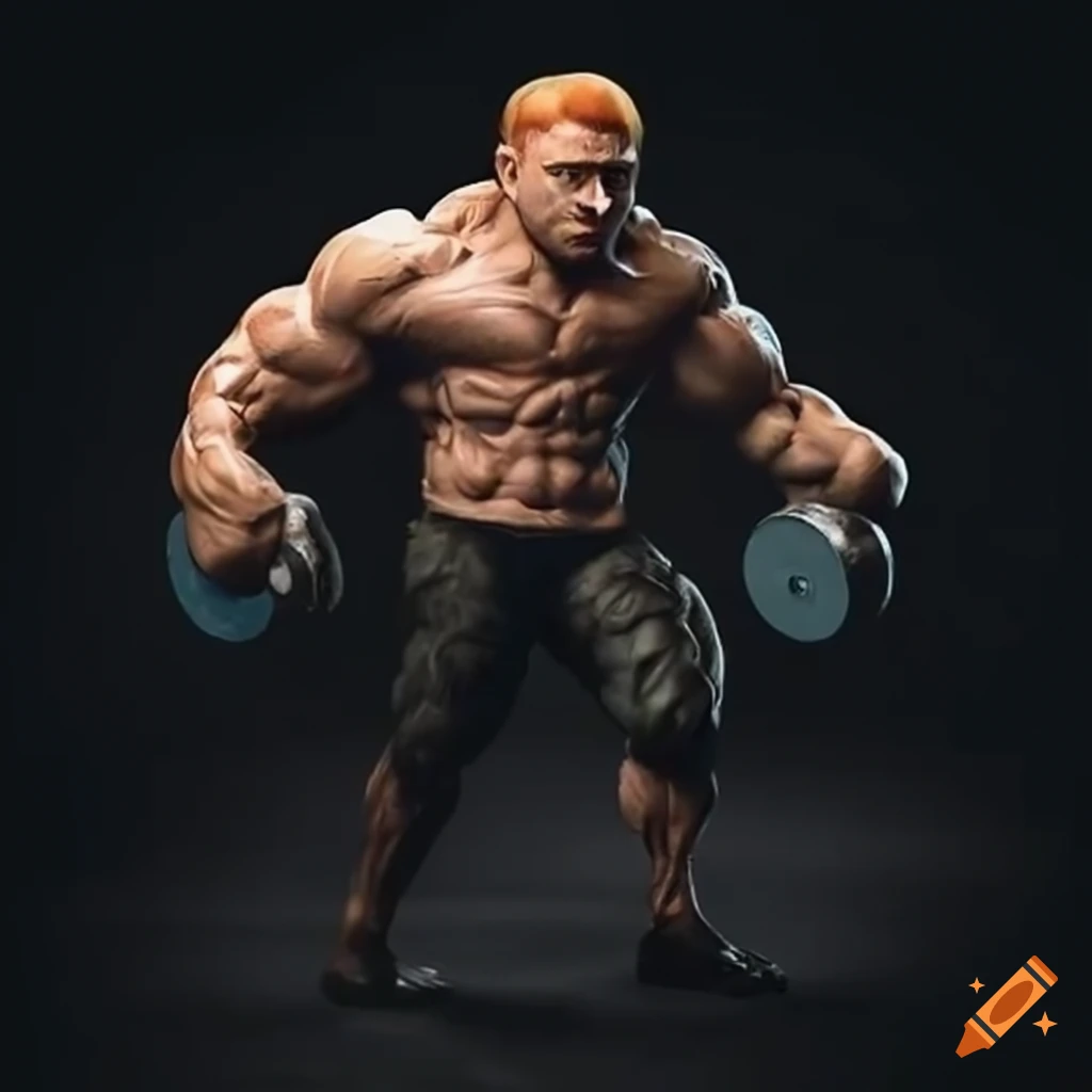 Powerful and muscular figure weight lifting in gym clothes on Craiyon