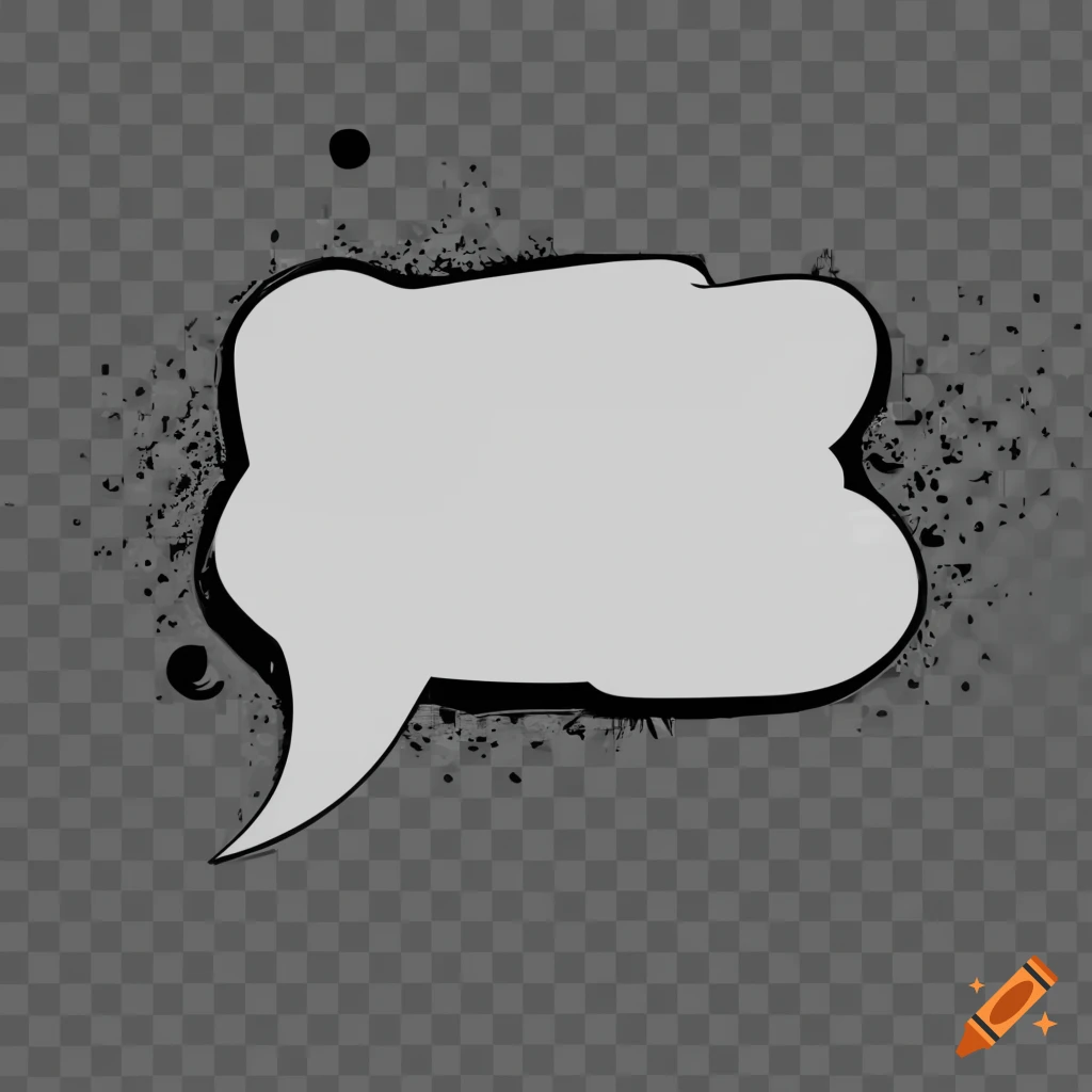 Empty comic dialogue element with black and white stroke on Craiyon