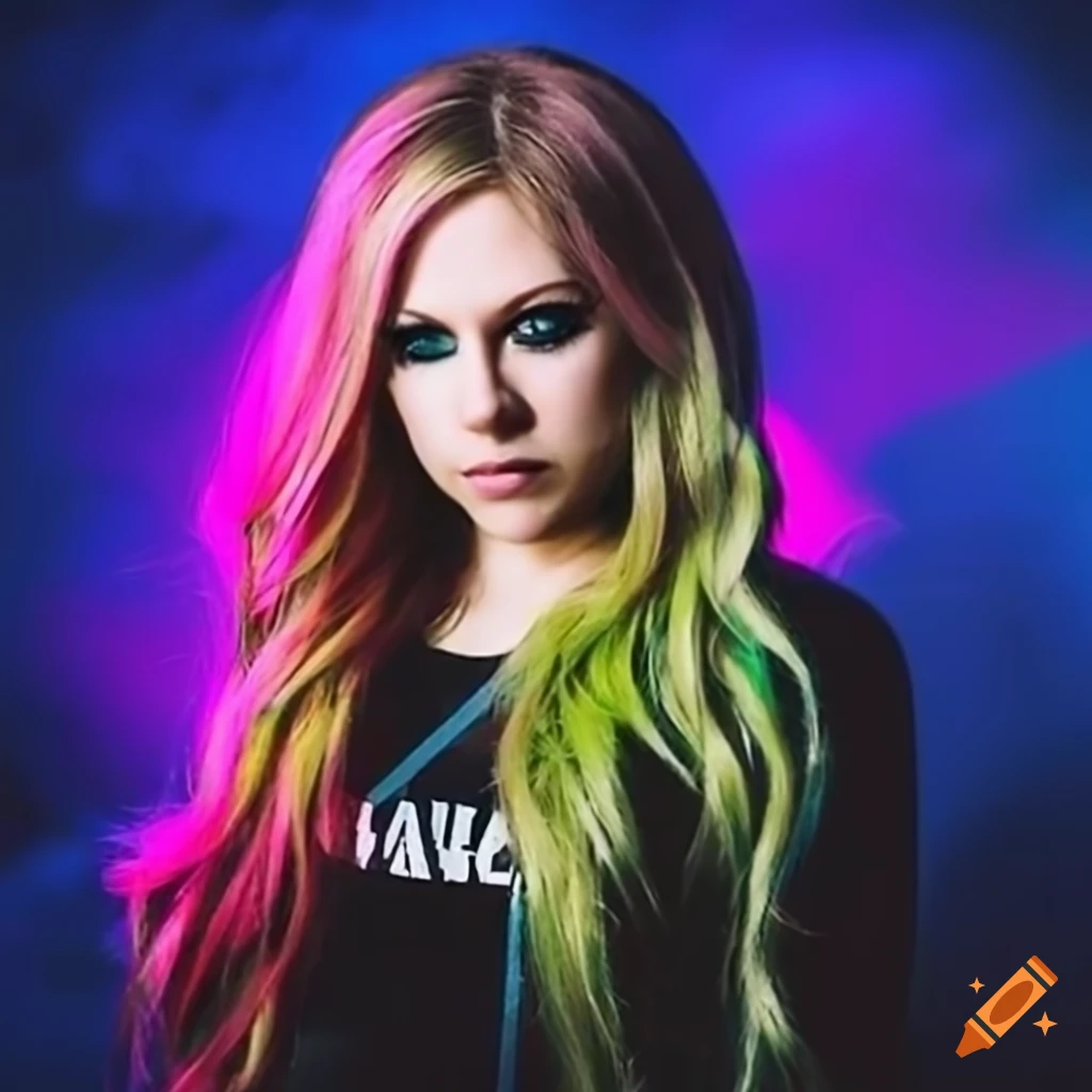 Avril Lavigne cosplay from a bird's eye view on Craiyon