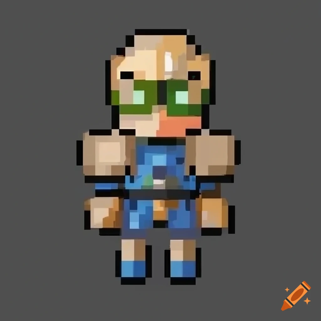 Pixel soldier sprite sheet on Craiyon