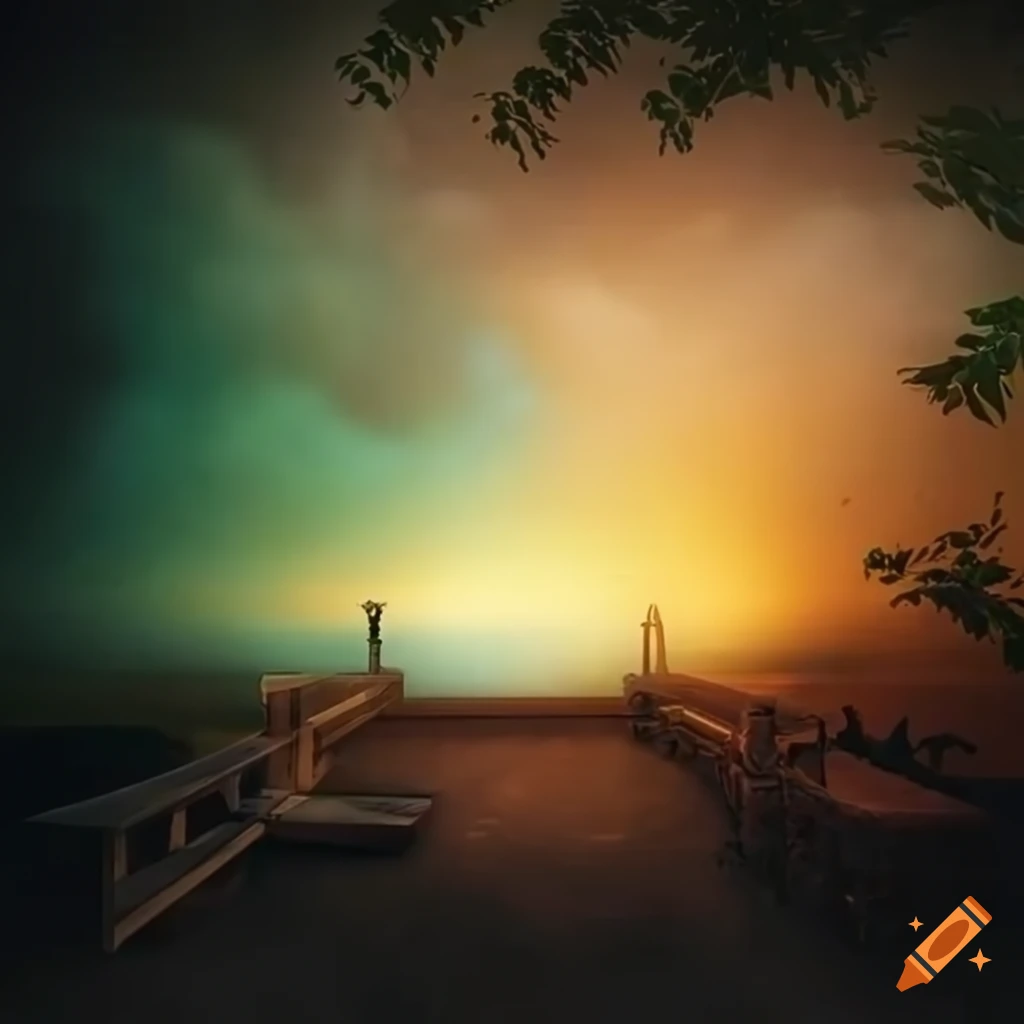 Tv interview backdrop with a nature theme on Craiyon