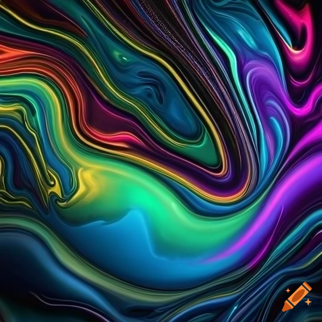 Abstract colorful waves with a liquid metallic dark vibe wallpaper on ...
