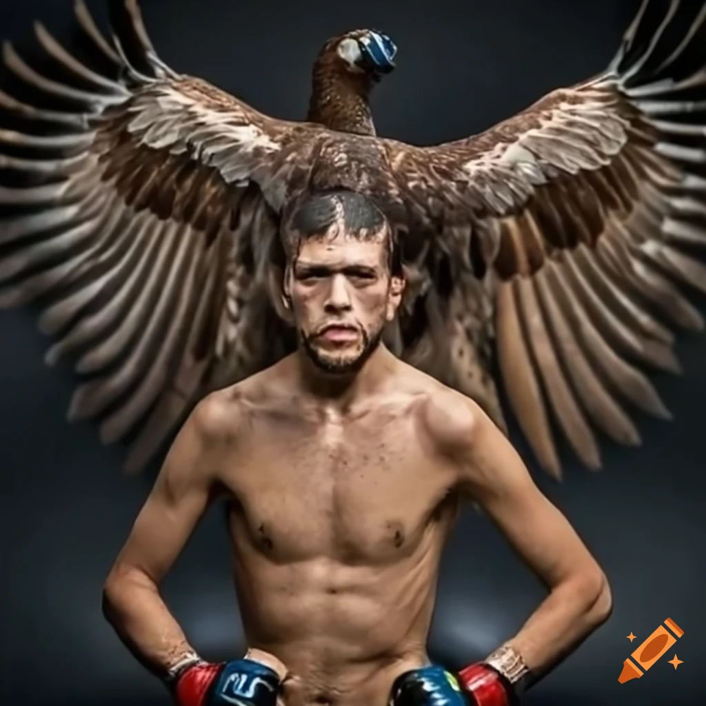 Tribute to mma fighter brian ortega with eagle wings on Craiyon