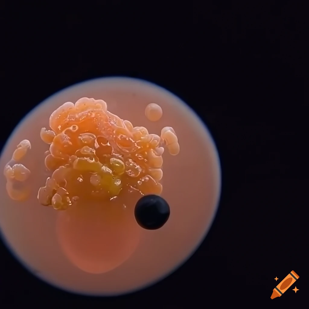 Detailed 4k animal cell with proteins on surface in a black background ...