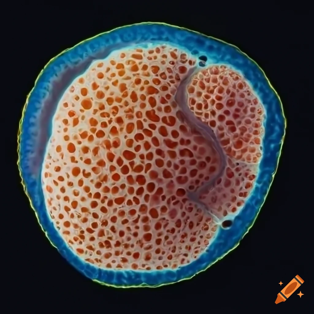 Detailed 4k animal cell with proteins on surface in a black background ...