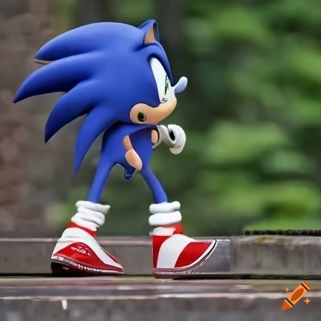 Michael jordan running with sonic the hedgehog on Craiyon