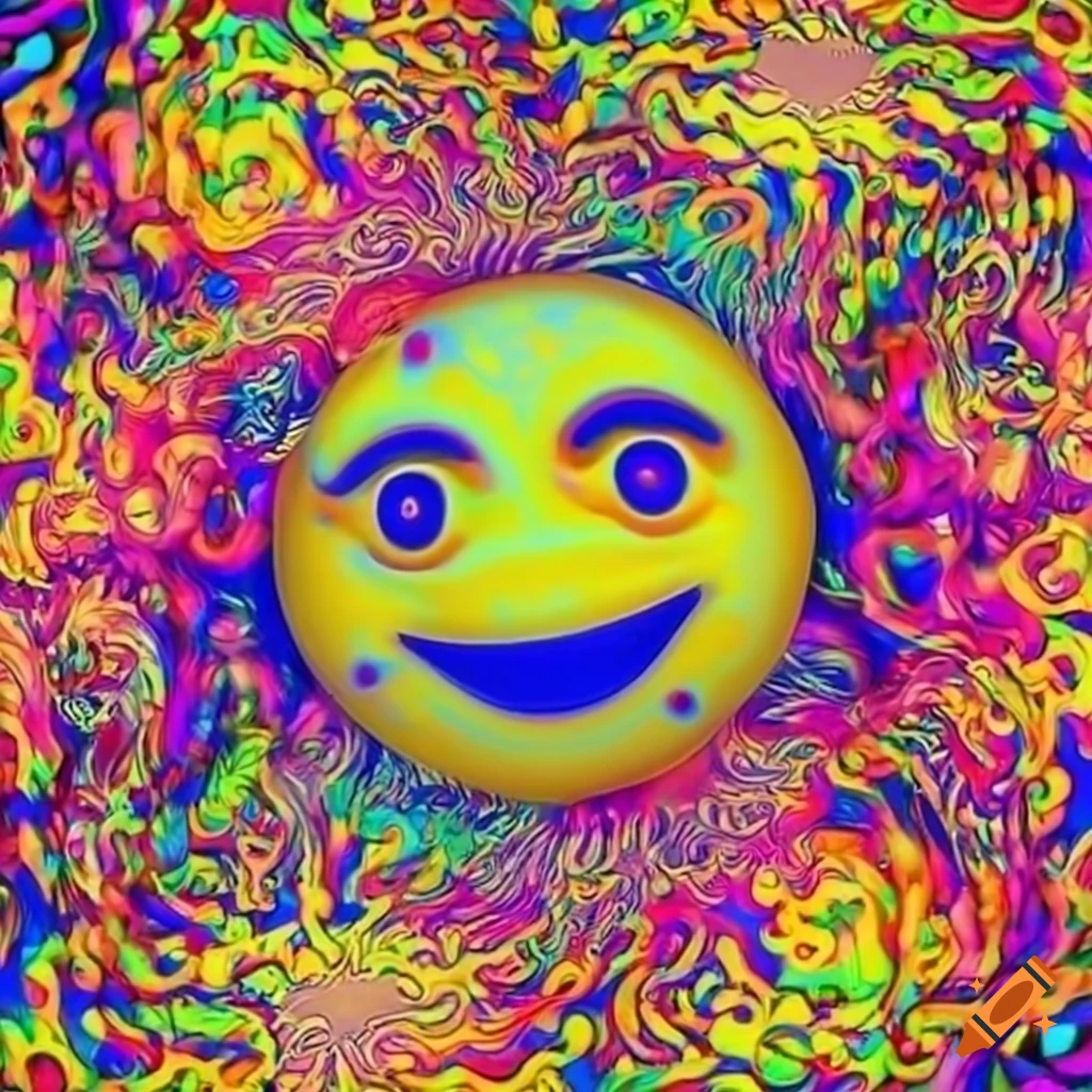 Trippy emoji with psychedelic euphoria on Craiyon
