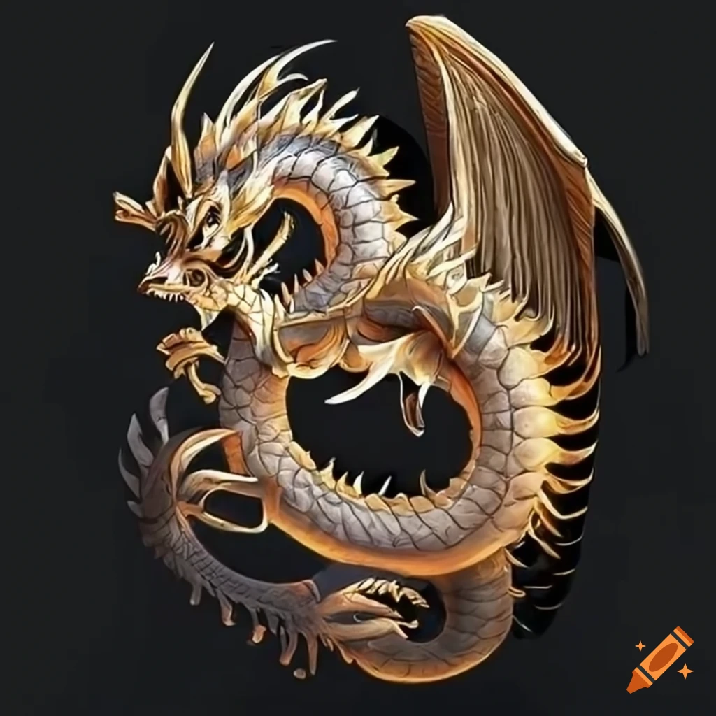 Stunning Art Deco-style dragon design for home decor on Craiyon