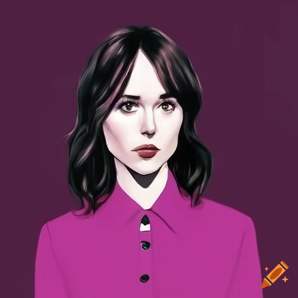 Portrait of Ellen Page in geometric stylized art on Craiyon