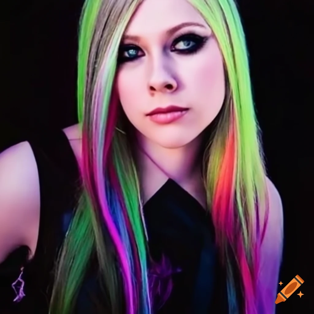 Avril Lavigne cosplayer from a birds eye view on Craiyon