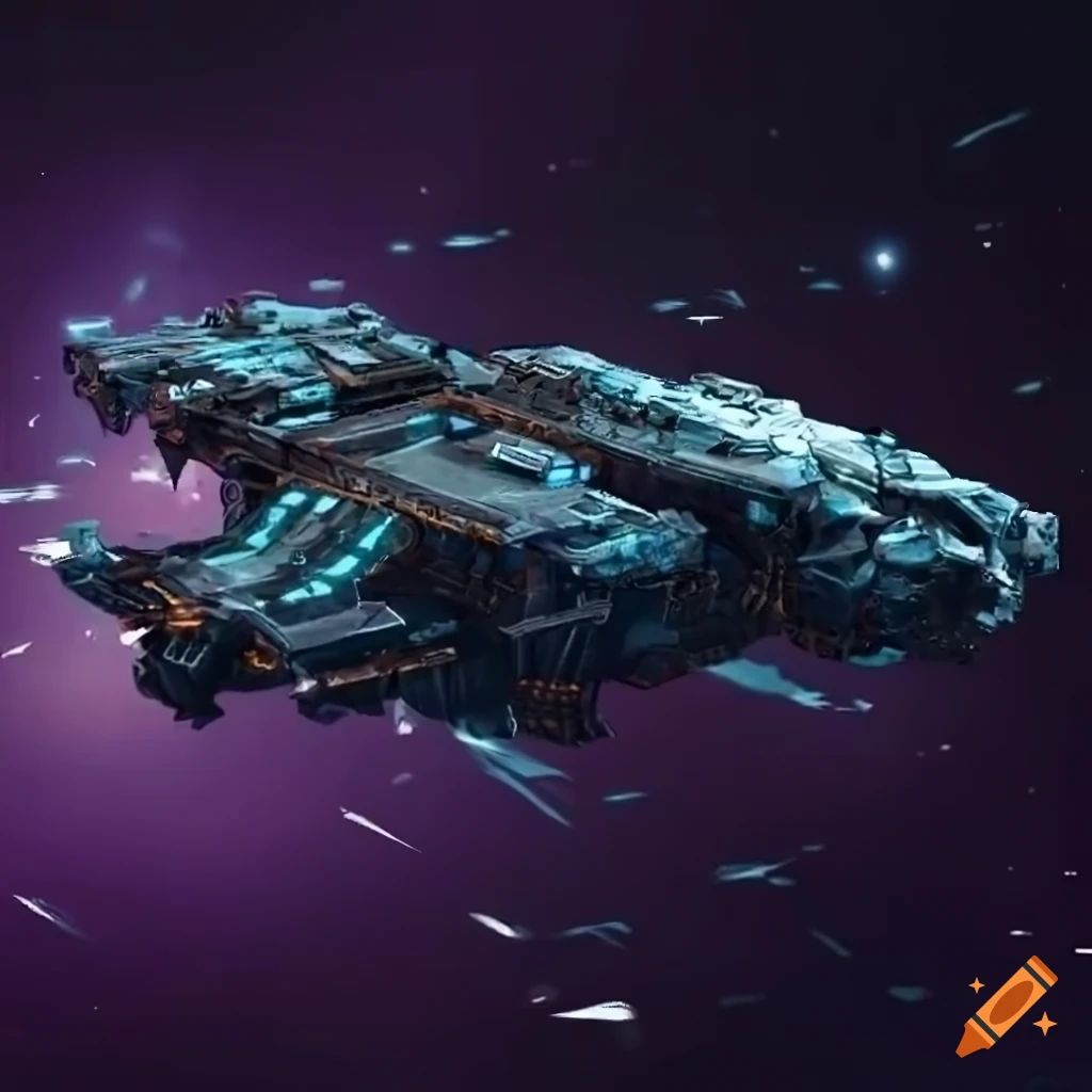 Starsector ship on Craiyon