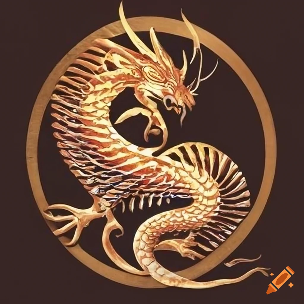 Art deco dragon decal on Craiyon