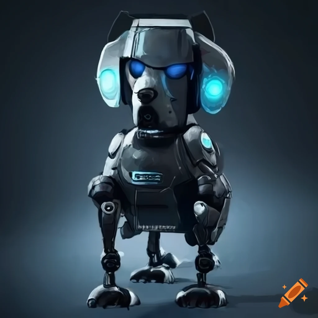 Science fiction robot dog and cat on Craiyon