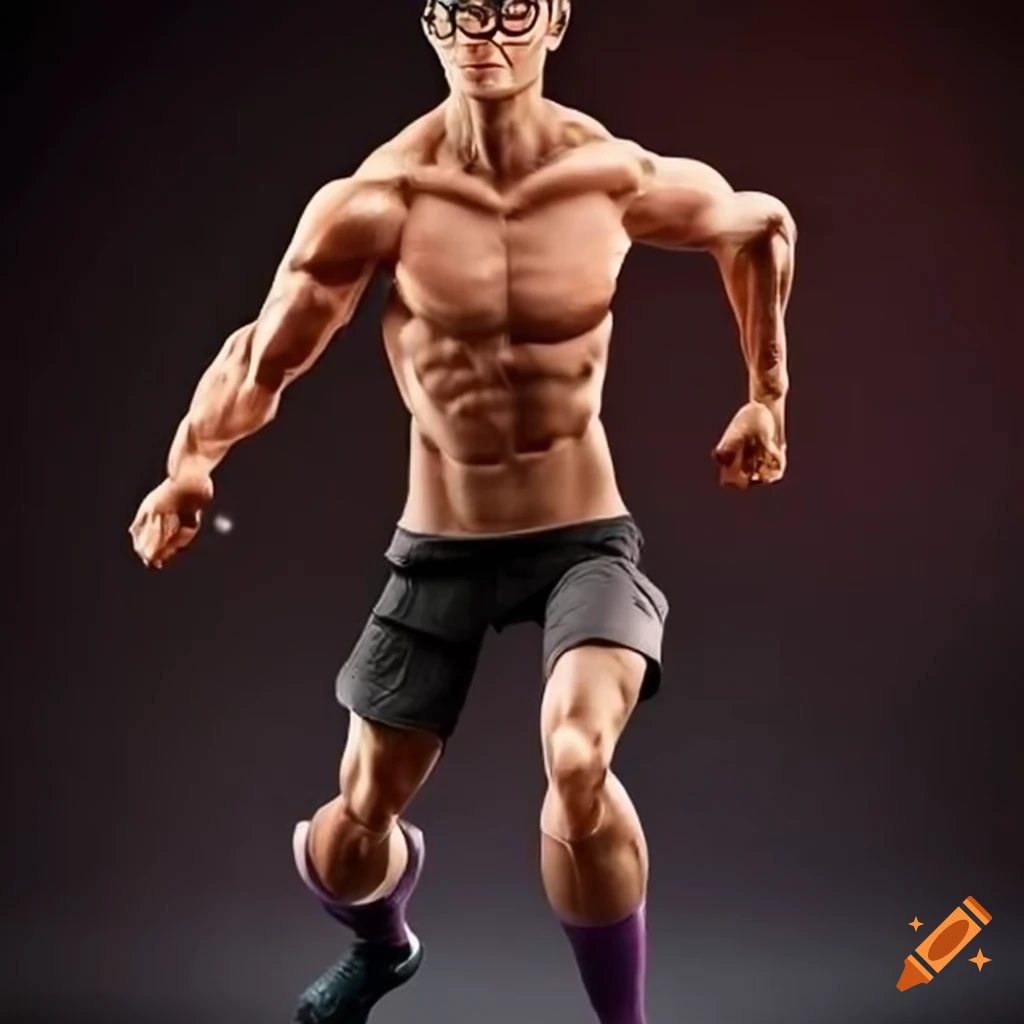 Powerful and muscular figure working out in gym clothes on Craiyon