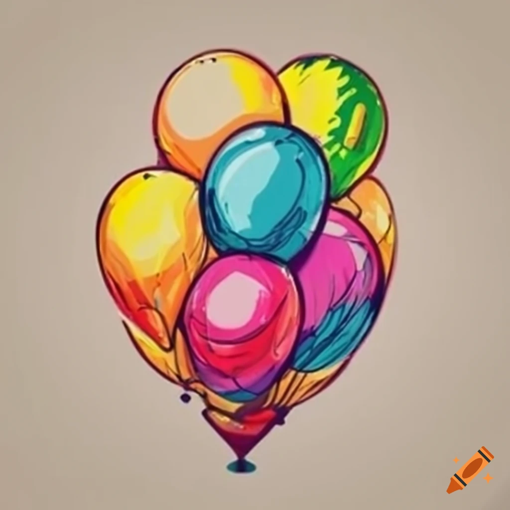 Creative retro balloons on Craiyon