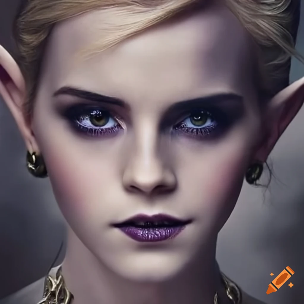 Emma watson as a dark elf on Craiyon