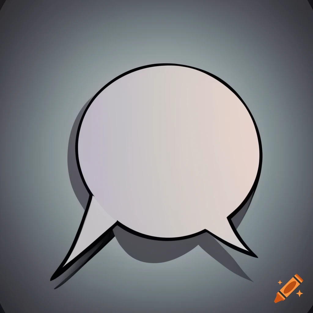 Empty comic dialogue element on white background on Craiyon