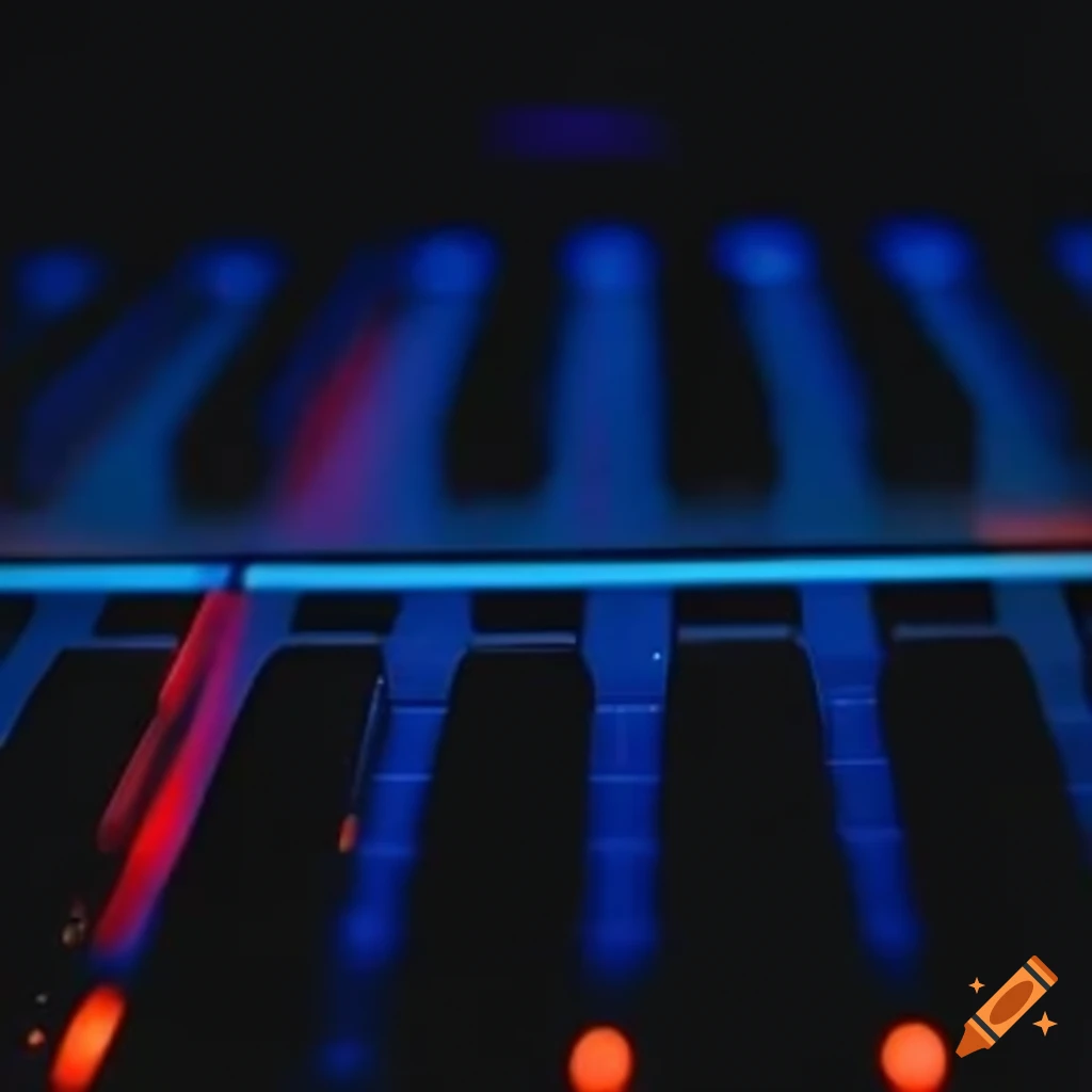 Recording studio with synth wave vibes on Craiyon