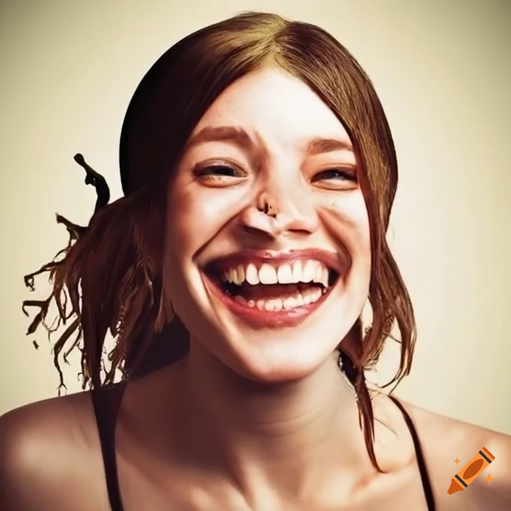 People with distorted smiles on Craiyon