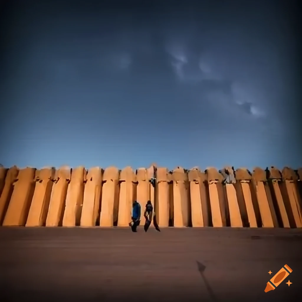 City border wall of ciudad juarez on Craiyon