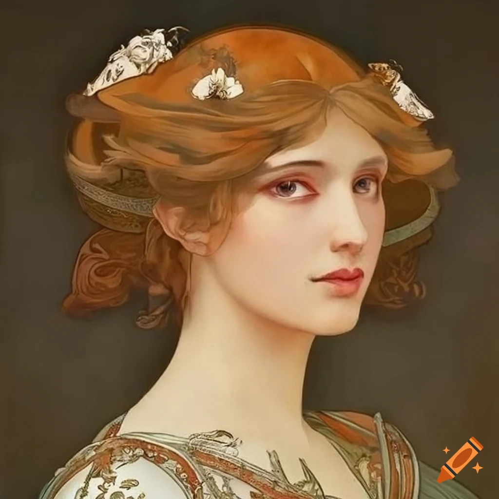 Artistic rendition of napoleon iii in mucha style on Craiyon