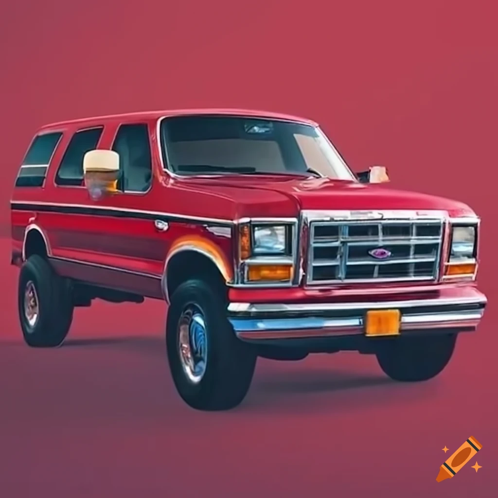 Red 1980s ford excursion on Craiyon
