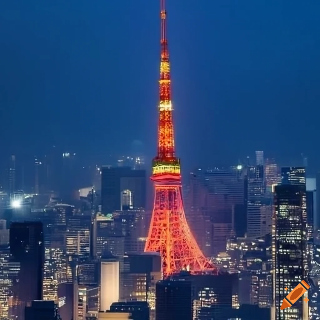 Tokyo tower in japan on Craiyon
