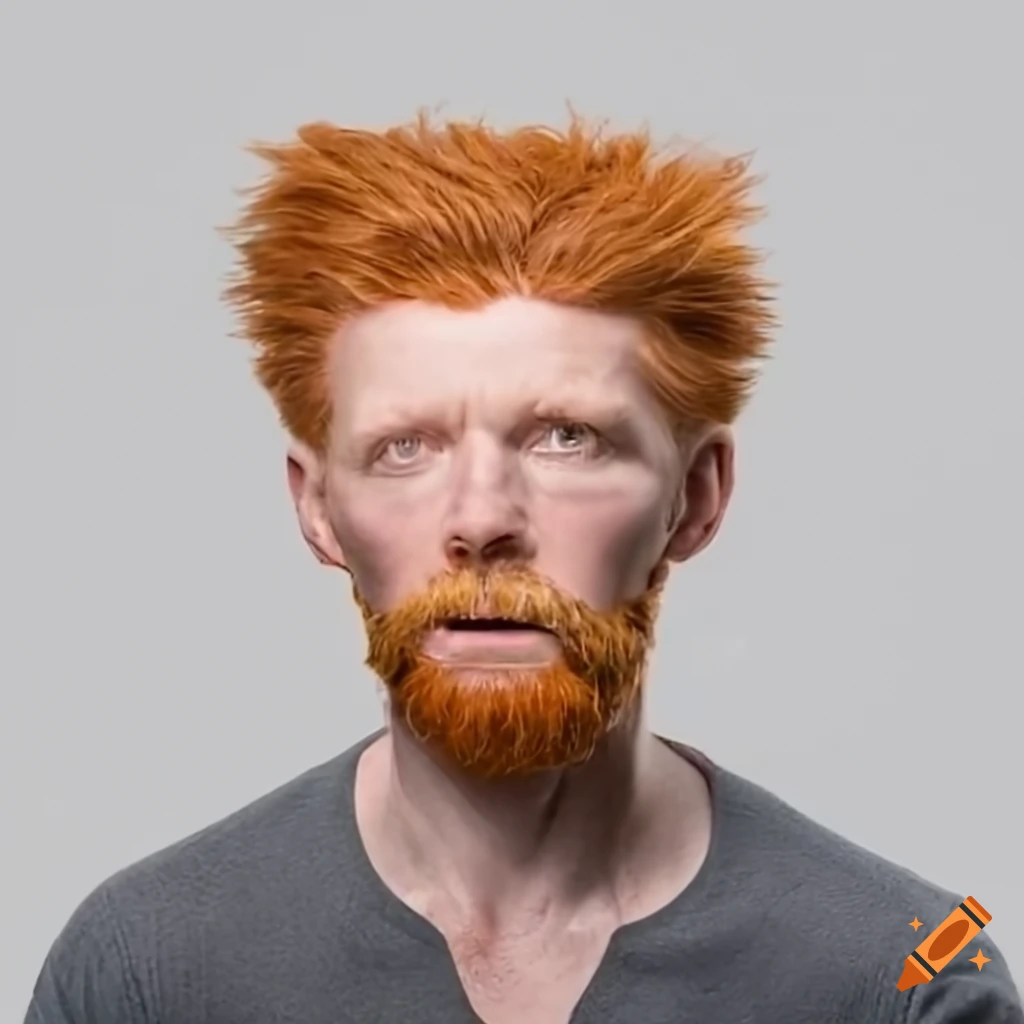 Ginger male head cut-out with a transparent background on Craiyon