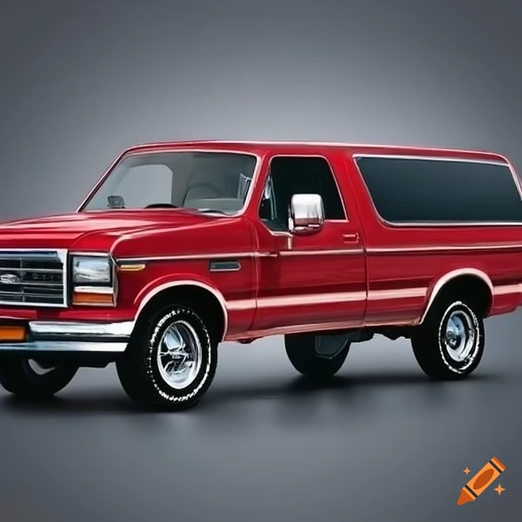Red 1980s ford excursion on Craiyon