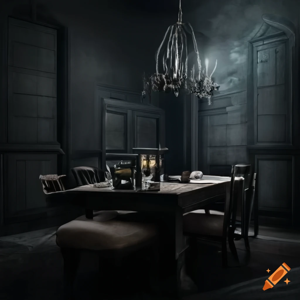 Dark hidden dining area on Craiyon