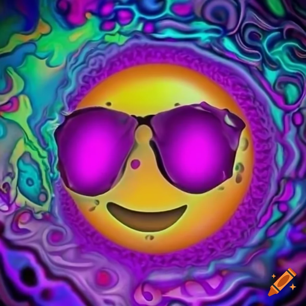 Trippy emoji with psychedelic euphoria on Craiyon