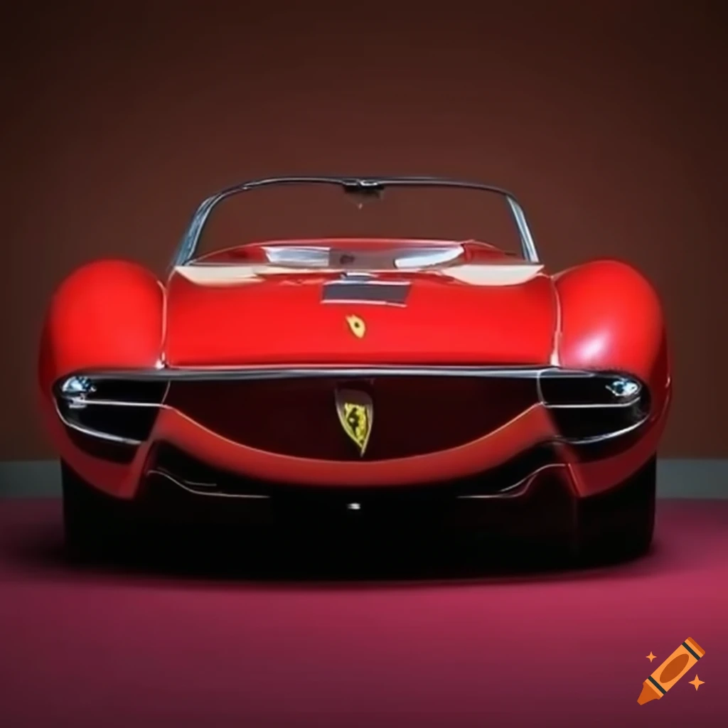 Custom 1960s aesthetic Ferrari roadster concept car on Craiyon