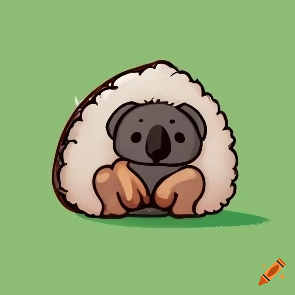 Half koala half onigiri logo on Craiyon