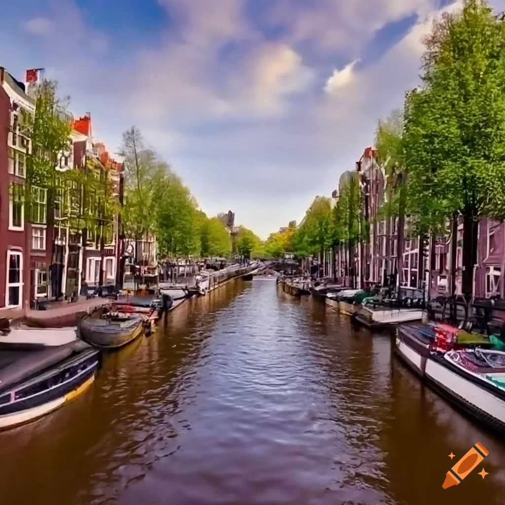 Amsterdam canals scenery on Craiyon
