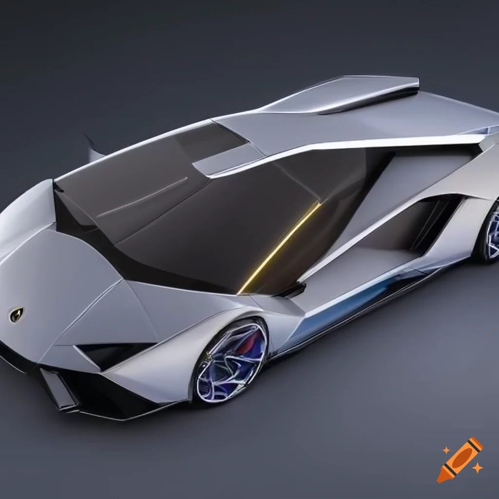 Futuristic lamborghini 3d model exterior design proposal on Craiyon