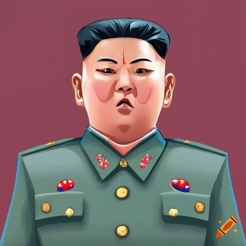 Cartoon north korean soldier decorated in military honors on Craiyon
