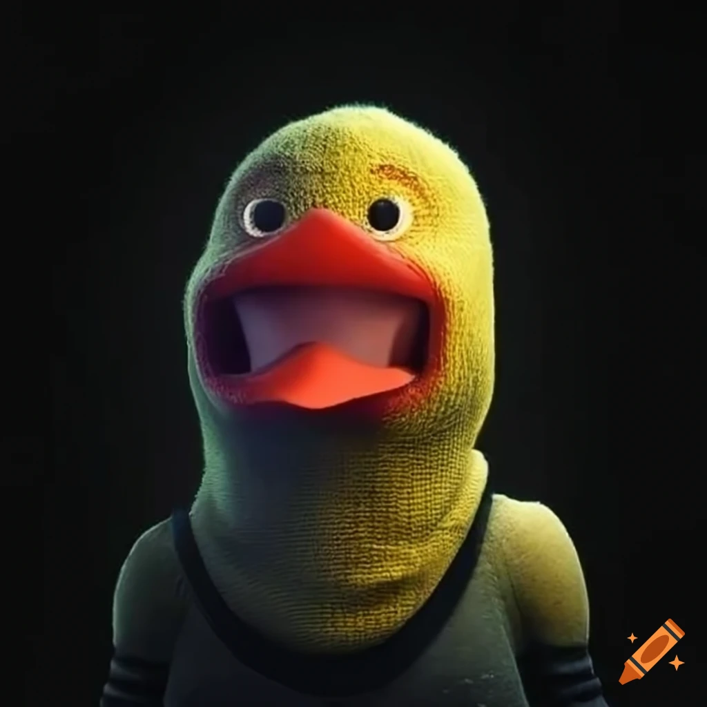 Gaming duck with a balaclava on Craiyon