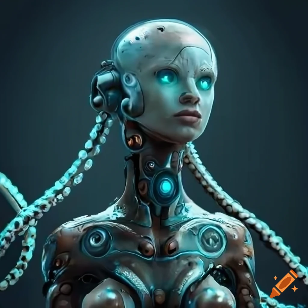 Science fiction cyborg octopus on Craiyon