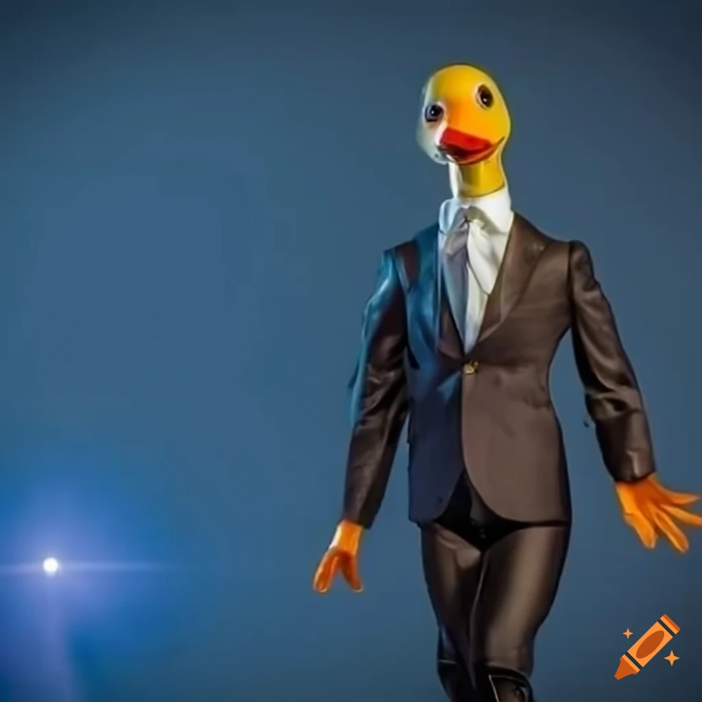 Humanoid duck in a business suit on Craiyon