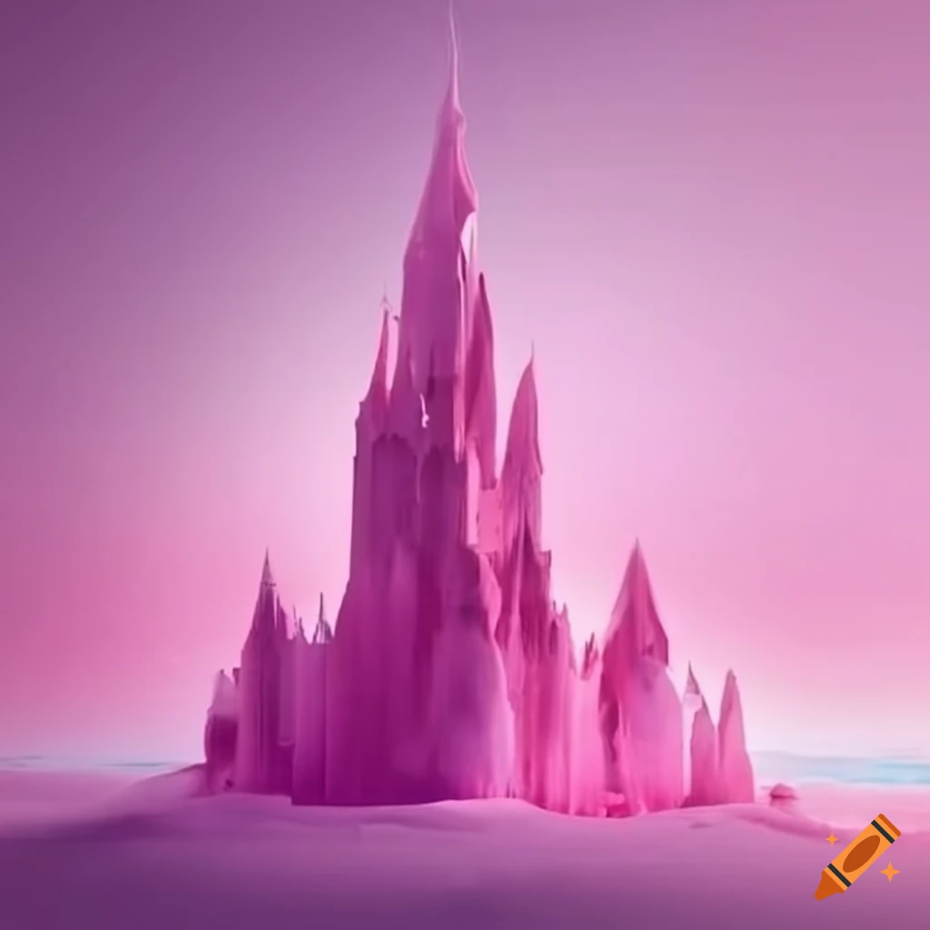 Pink ice castle on Craiyon