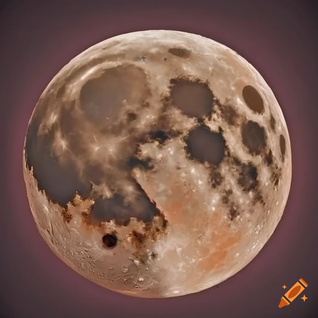 Rust-filled full moon on Craiyon