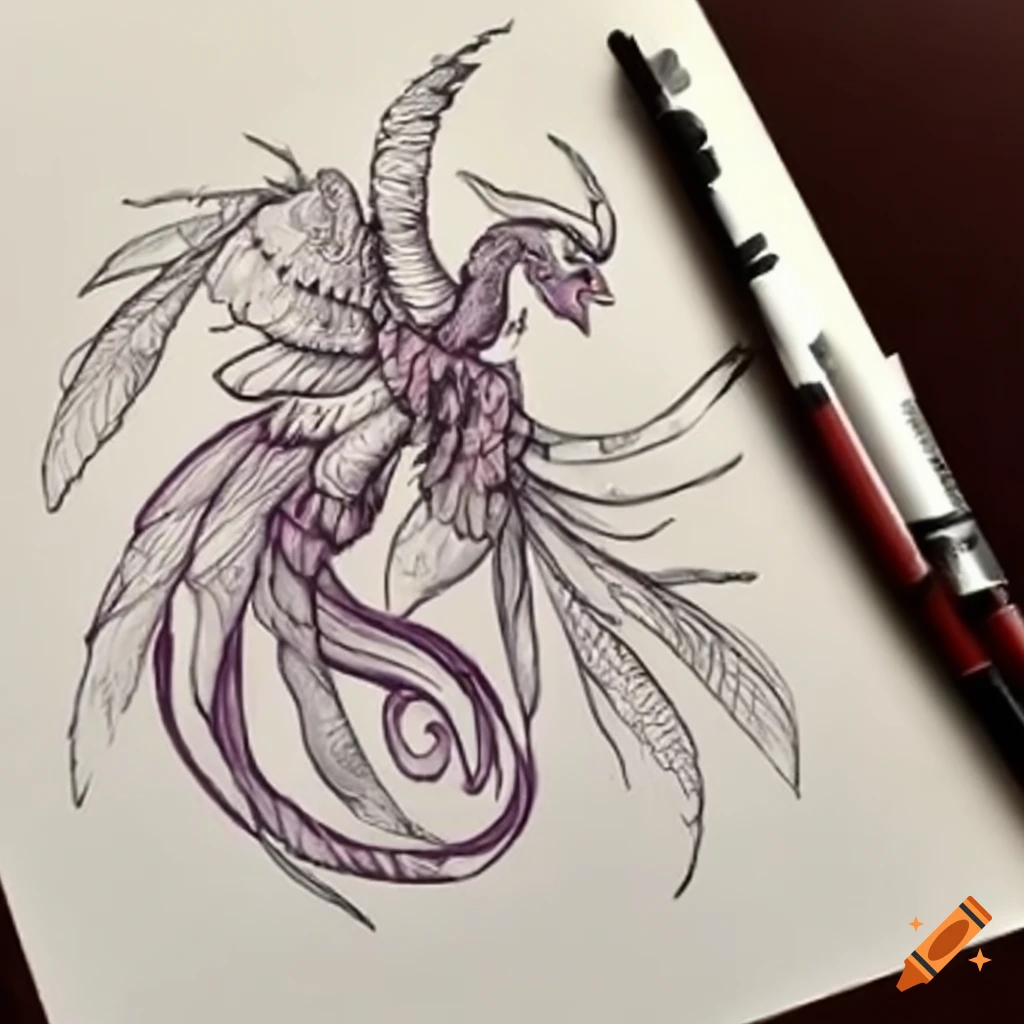 Phoenix dragonfly hybrid magic fusion rooster on Craiyon